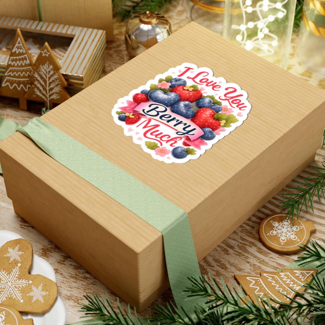 I Love You Berry Much Sticker | Cute Valentine Berry Sticker ...