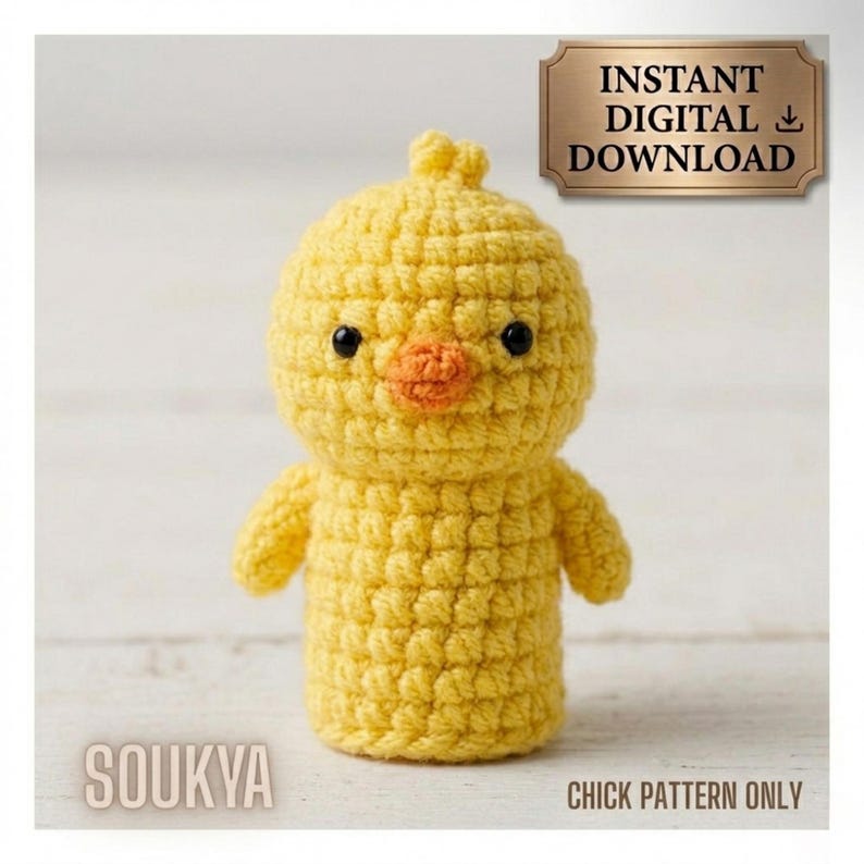 4-in-1 Animal Finger Puppets Crochet Pattern - Chick Bunny Frog Bear ...