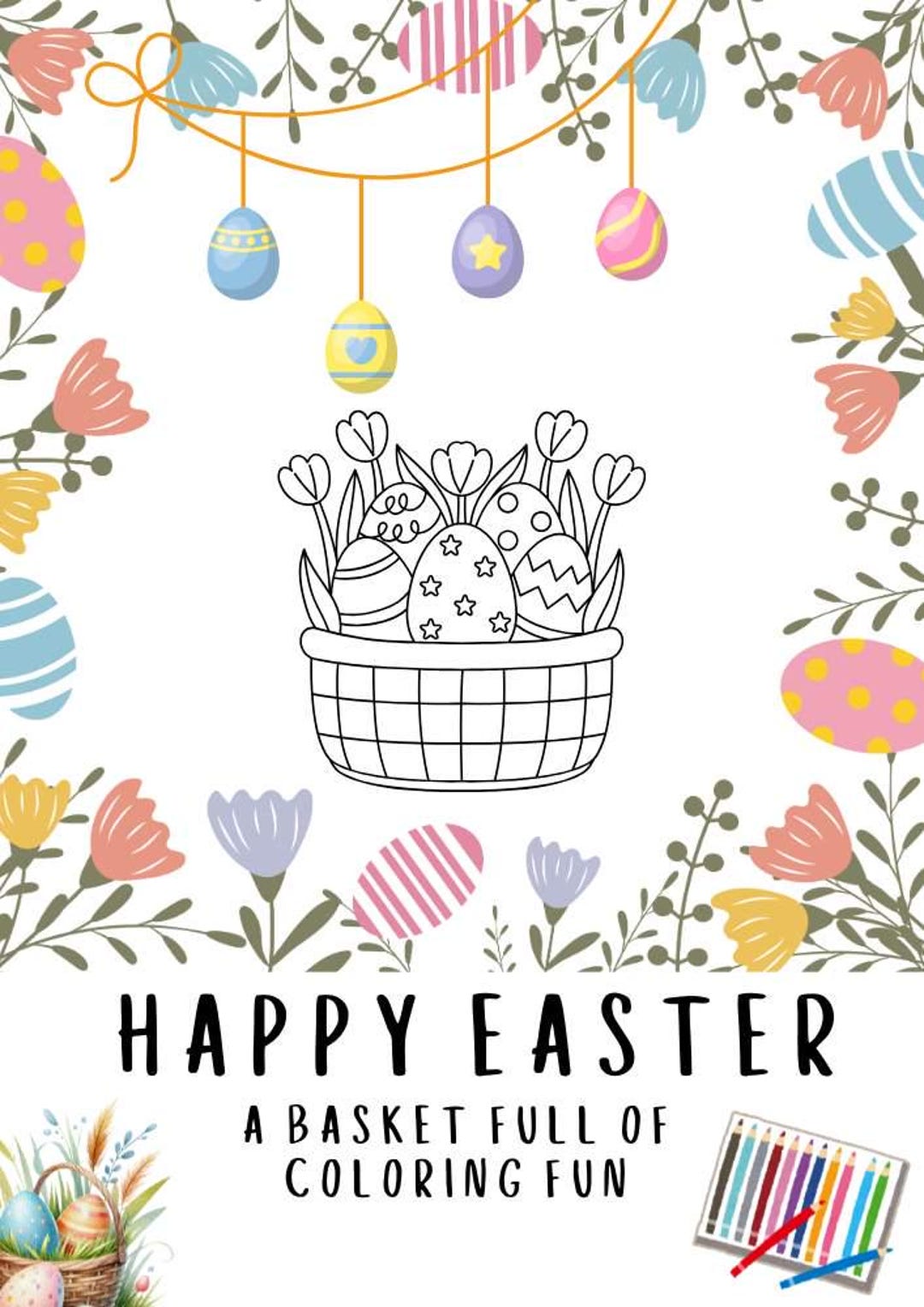 Easter Coloring Book for Kids | Printable Pages | Bunny, Eggs & Spring ...