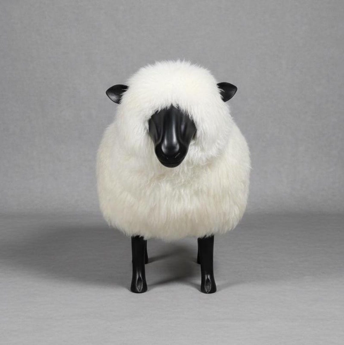 Hand-carved Sheep Sculpture: Natural Undyed Sheepskin, Wood Frame - Etsy
