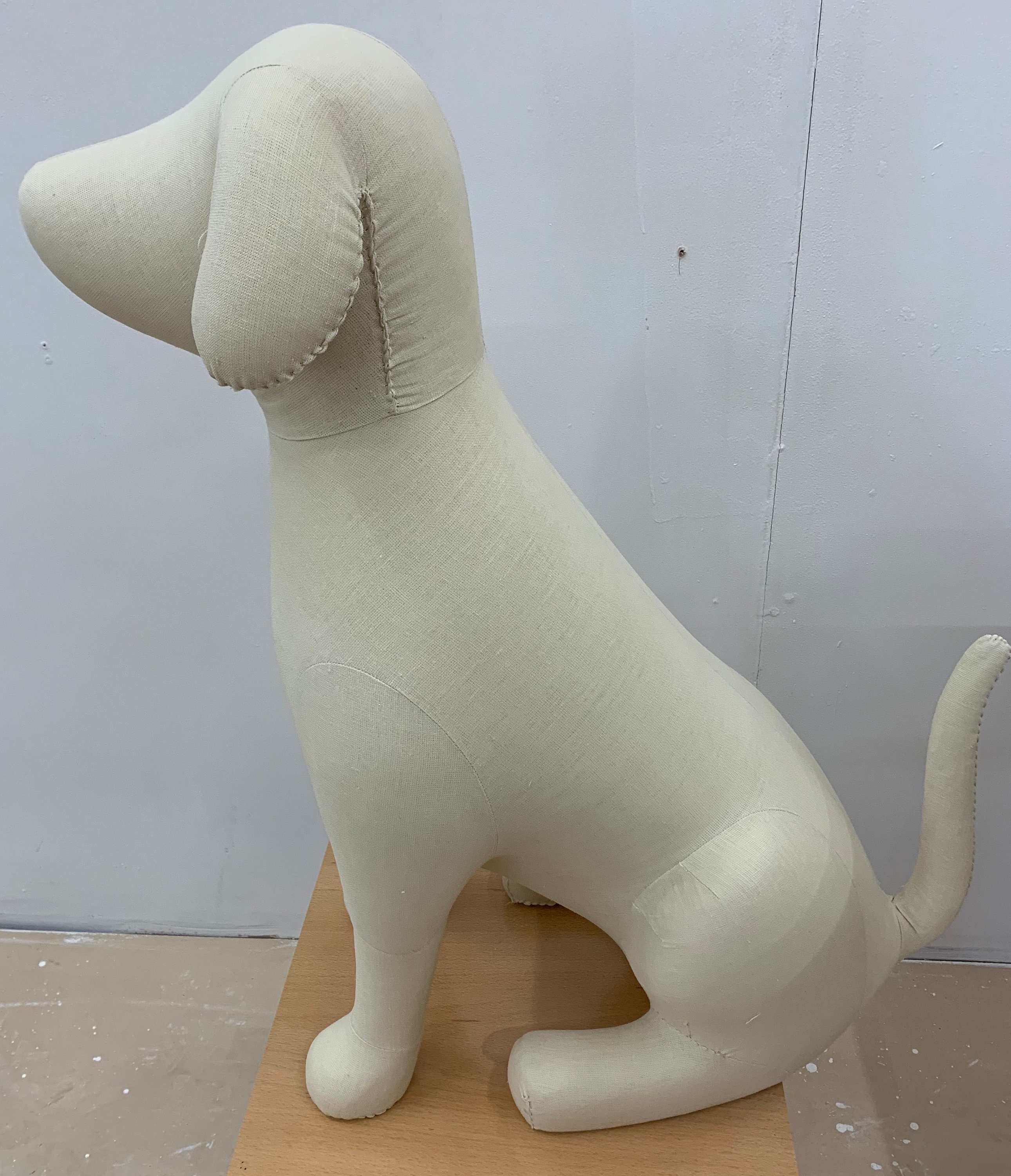 Professional Quality Dog Display Mannequin - Large Sitting Dog, Fabric ...