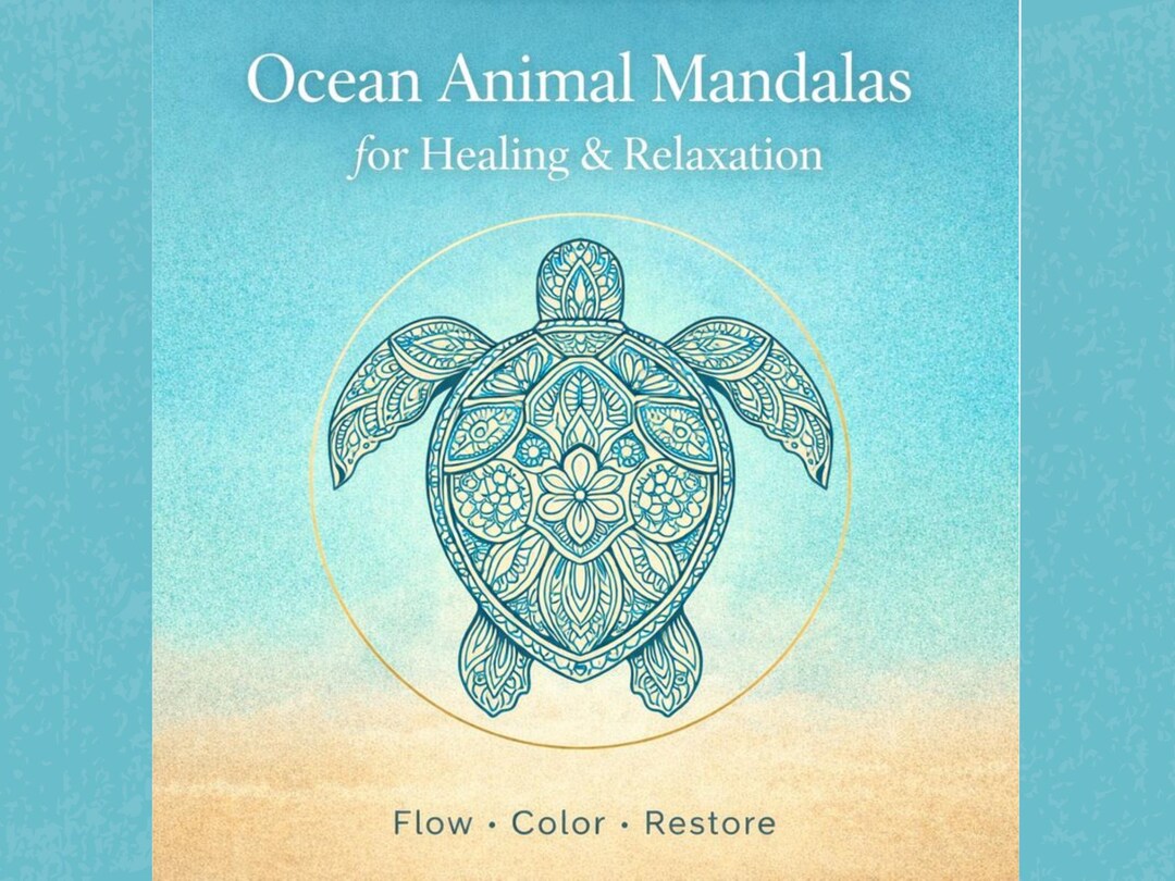Ocean Animal Mandala Coloring Pages With Affirmations for Kids and ...