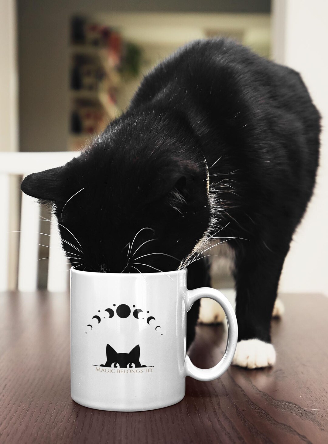 Personalized Cat Name Moon Phase Mug | Custom Pet Cup Gift - Etsy