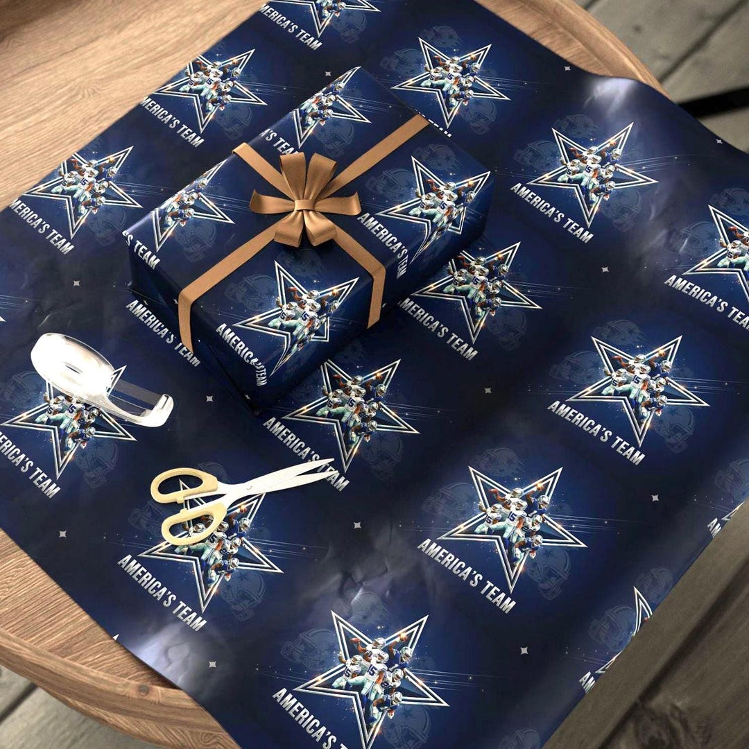 Dallas Cowboys Luxury Wrapping Paper Americas Team Football Gift Wrap ...