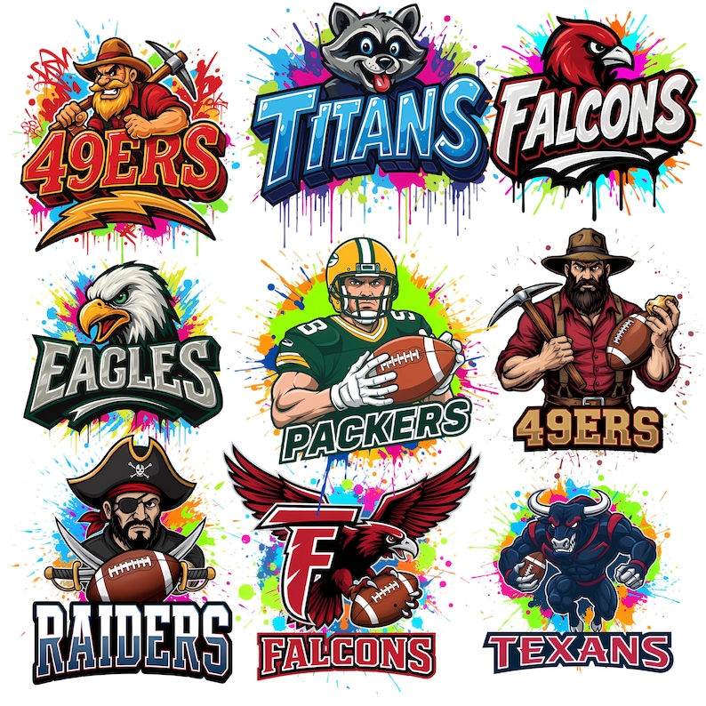 55+ Football Mascot PNG Bundle | Sports Team Style Clipart | Game Day ...