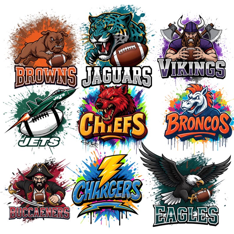 55+ Football Mascot PNG Bundle | Sports Team Style Clipart | Game Day ...