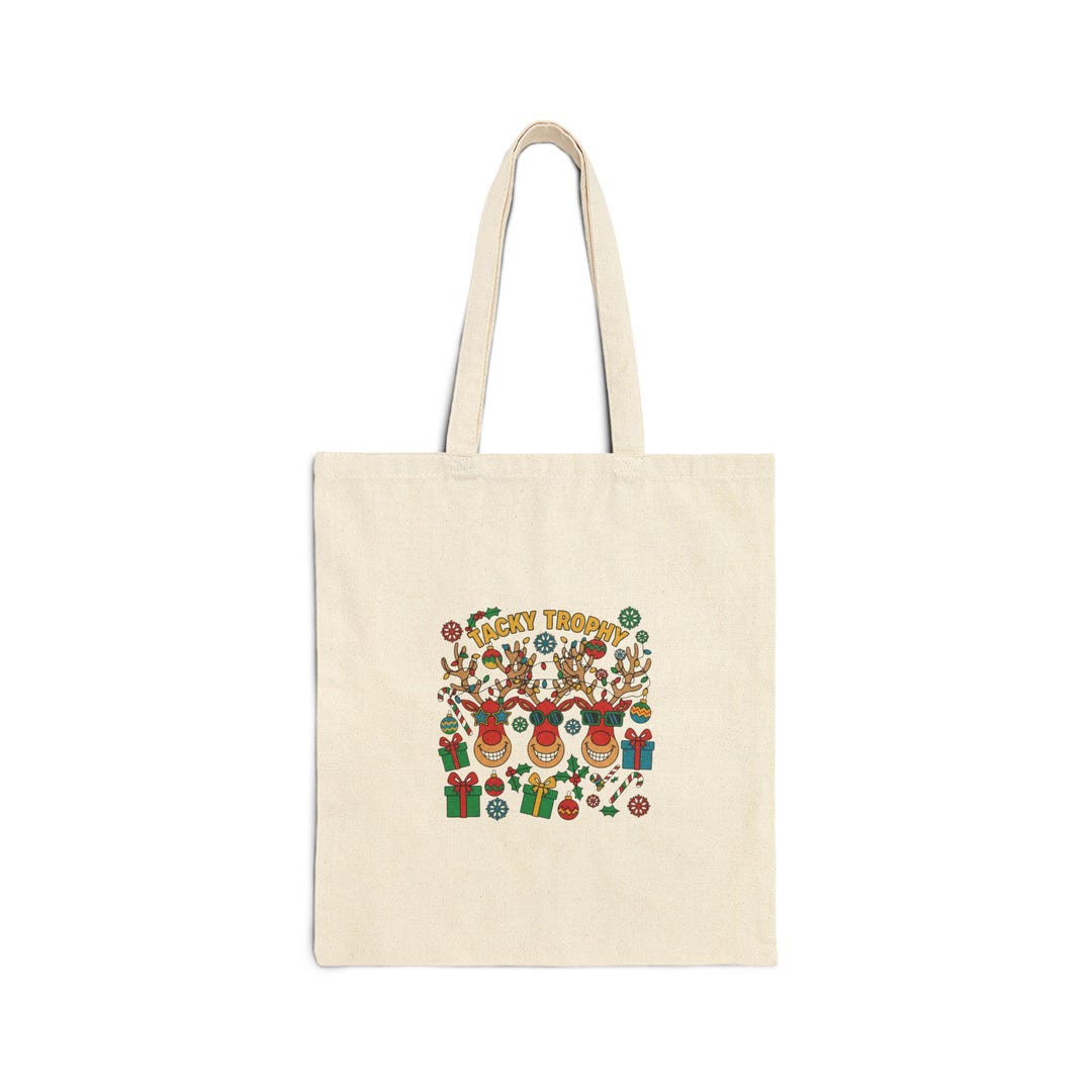 Tacky Reindeer Knit Pattern Tote | Ugly Christmas Sweater, Novelty ...