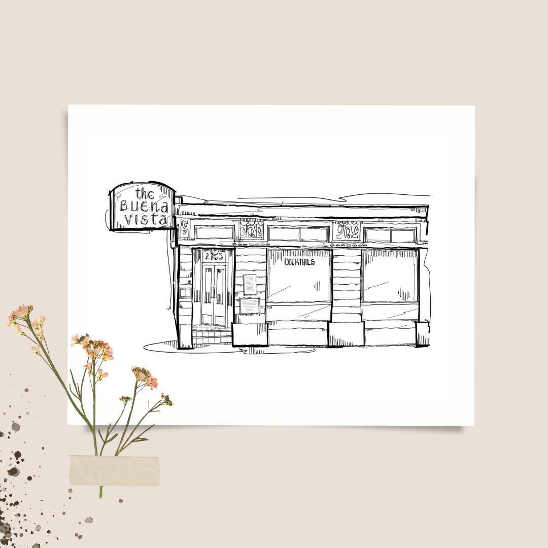 Buena Vista Cafe - San Francisco, Drawing Prints, Restaurants, Wall Art ...