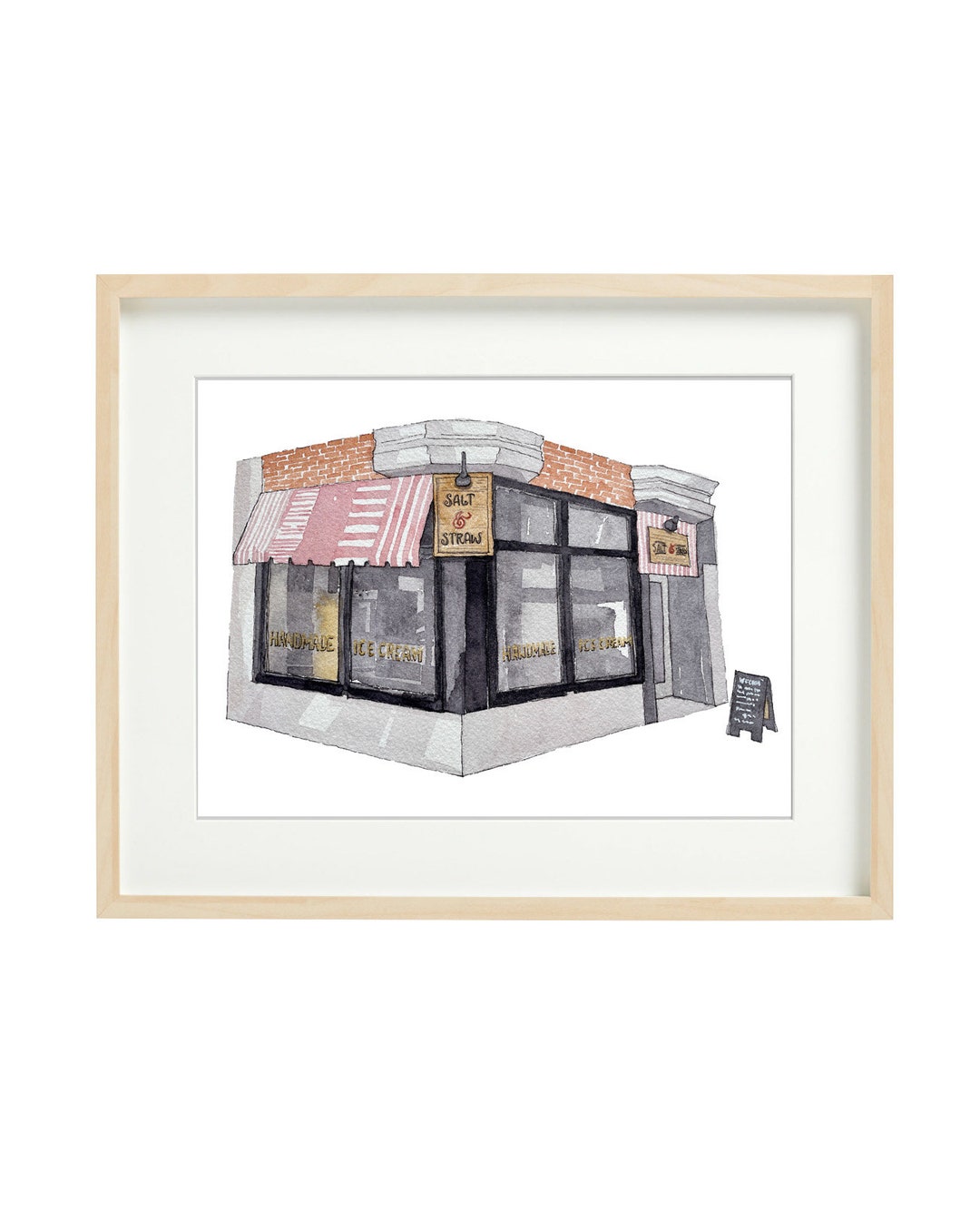 Salt & Straw San Francisco, Watercolor Prints, SF Drawings, Ice Cream ...