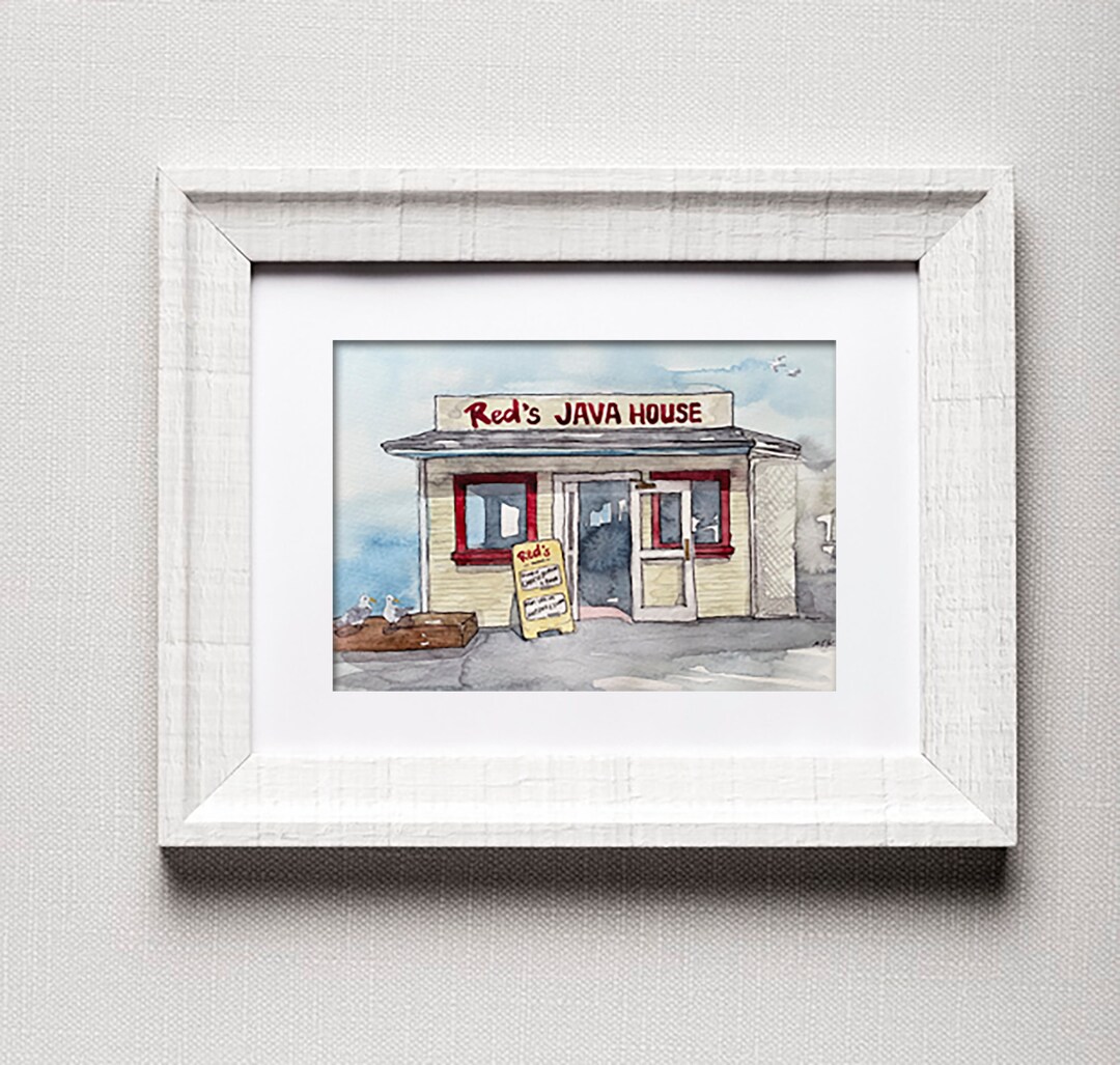 Red's Java House - San Francisco, Watercolor Prints, SF Drawing, Wall ...