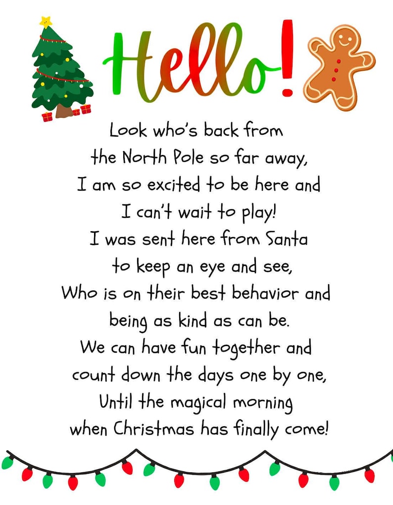 EDITABLE Elf Welcome Letter - DIGITAL - Etsy