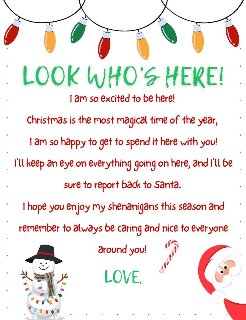 EDITABLE Elf Welcome Letter (for One OR Multiple Elves) DIGITAL - Etsy