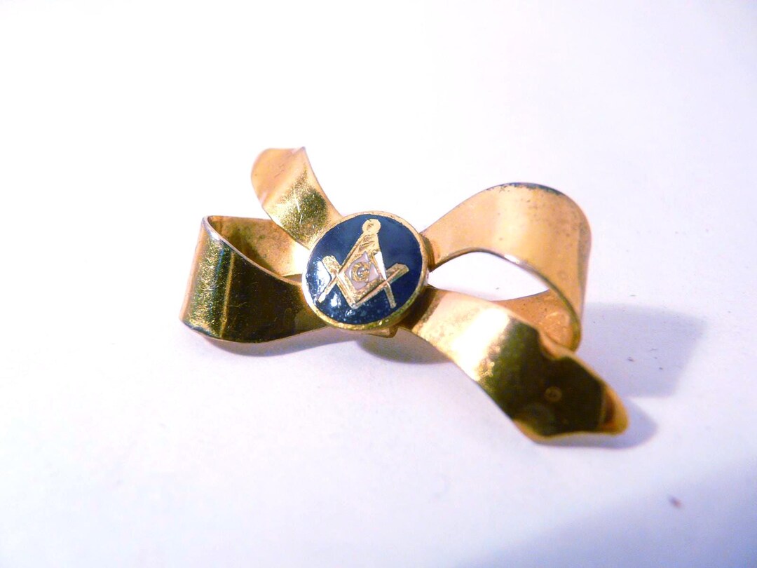 Masonic Freemason Vintage Square and Compass Blue Enamel Bow Brooch - Etsy
