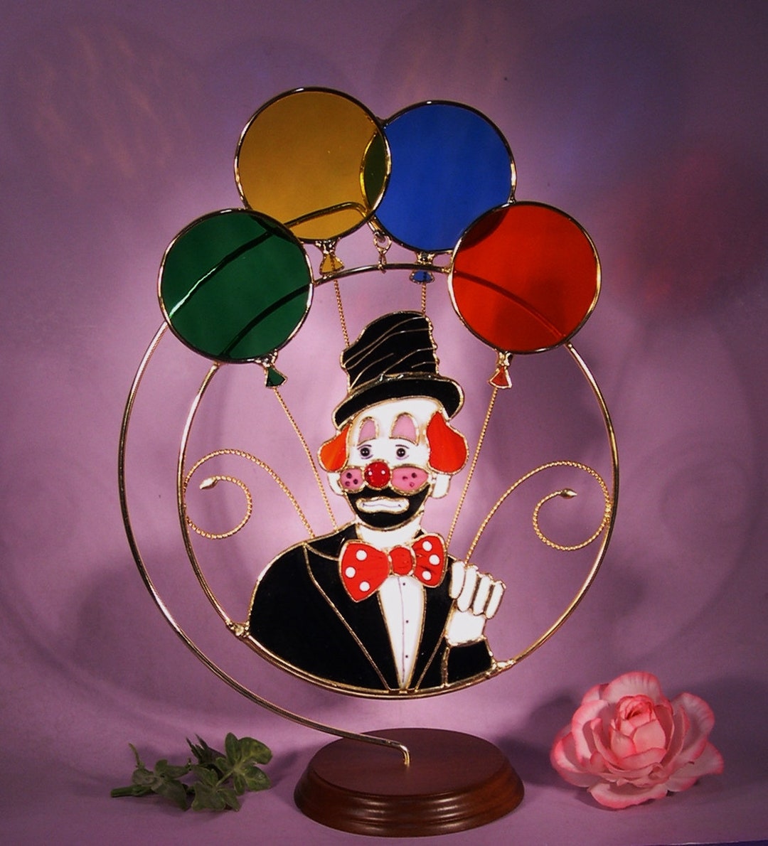 Ron Lee's Clown Hobo Joe in Stained Glass - Etsy
