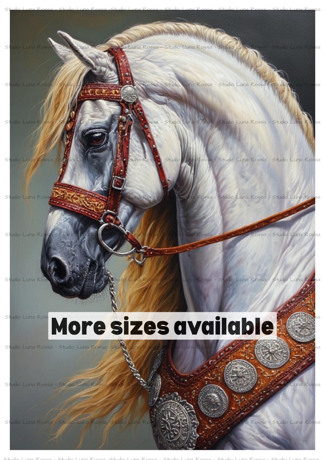 Regal Horse Decoupage Rice Paper A4, White Horse With Ornate Bridle ...