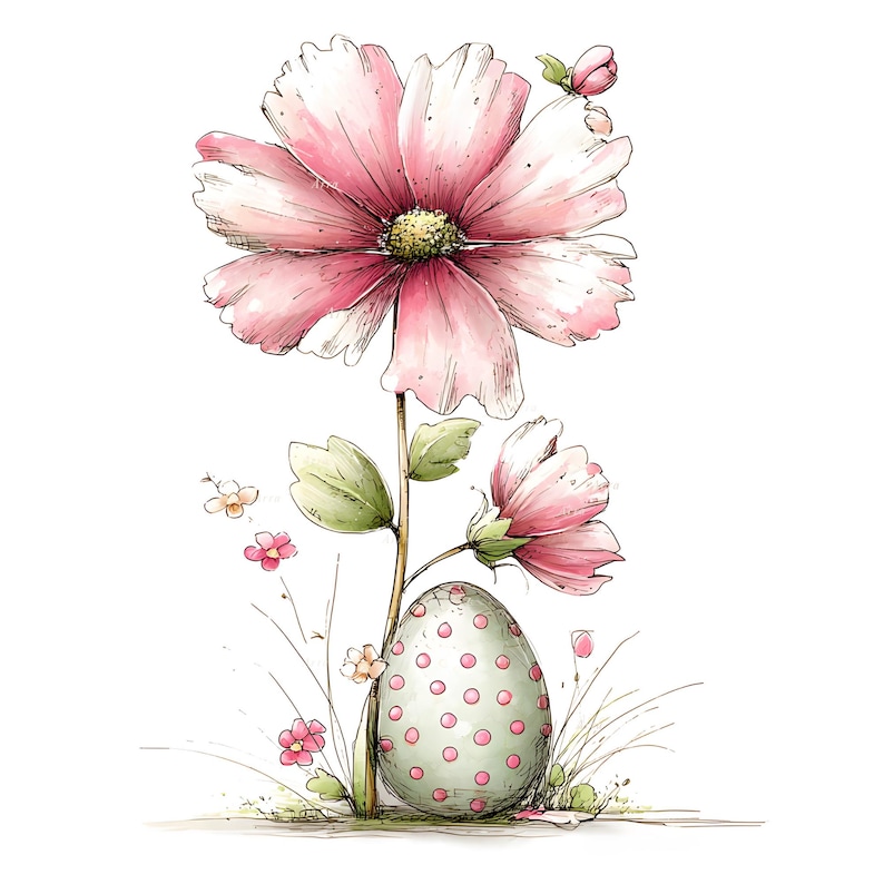 Floral Easter Egg Clipart, Spring Holiday Art (digital Download) - Etsy