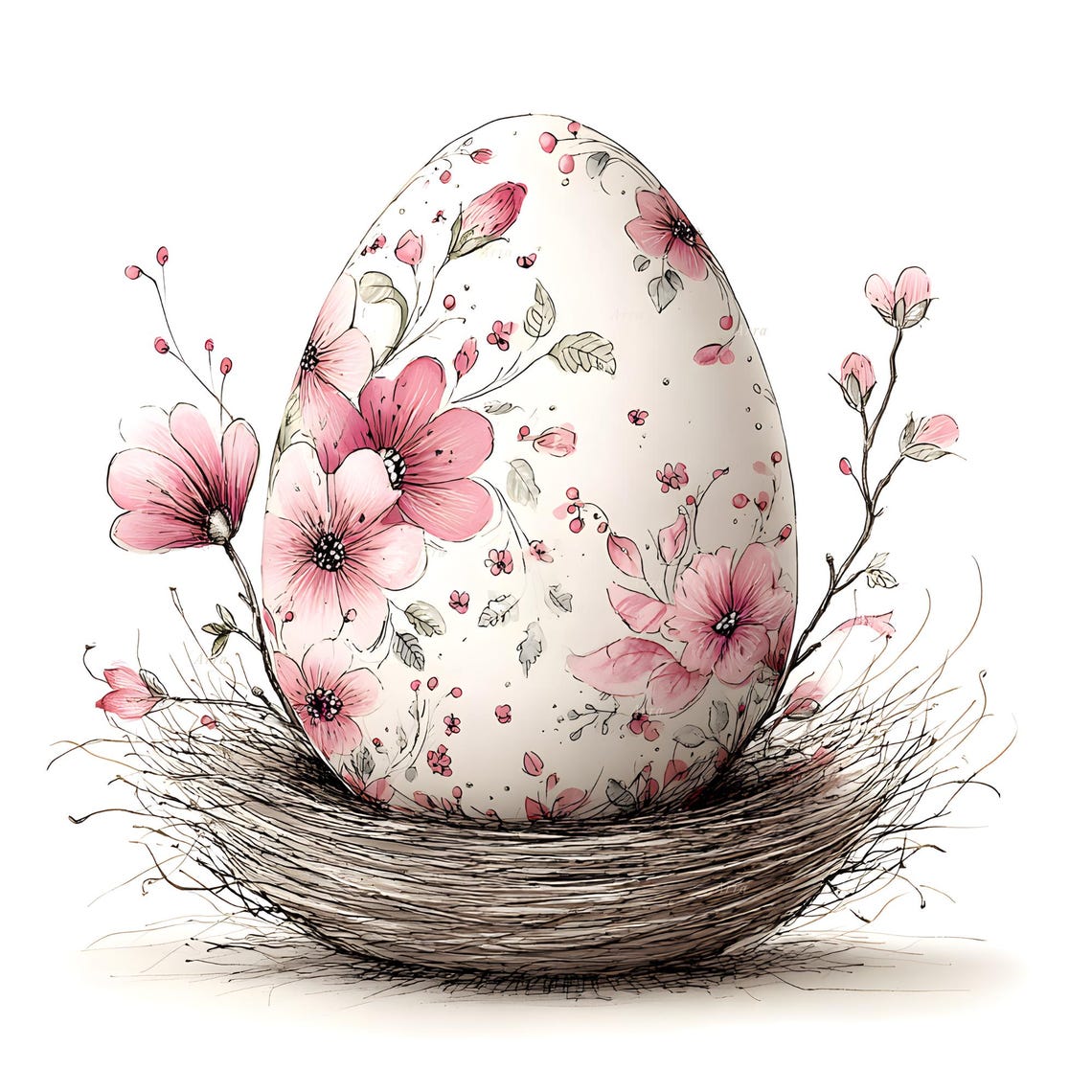 Floral Easter Eggs Clipart, Spring Decor (digital Download) - Etsy