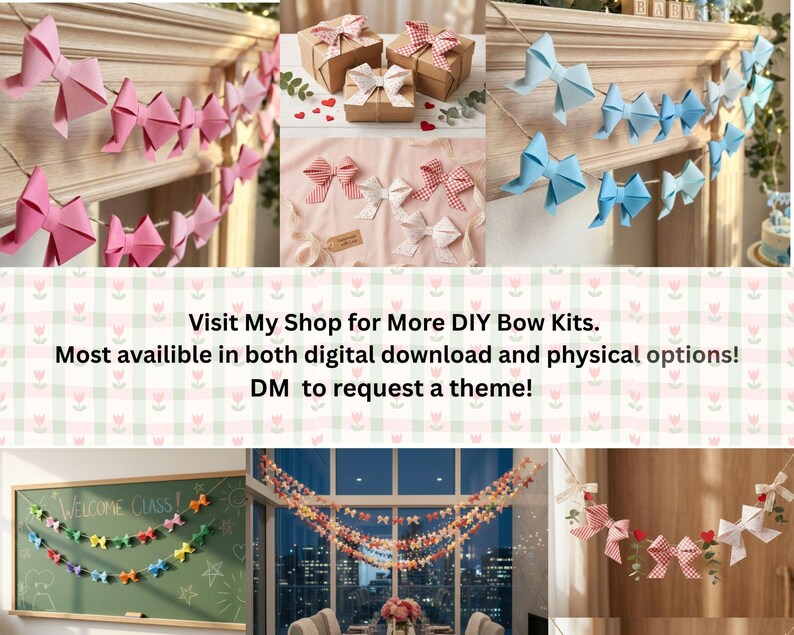 Printed Paper Bow Templates: DIY Party and Home Decor (16 Colors) - Etsy