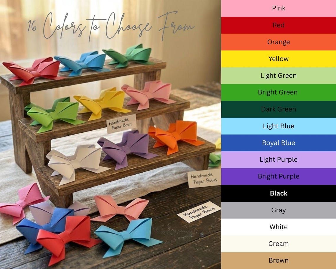 Printed Paper Bow Templates: DIY Party and Home Decor (16 Colors) - Etsy