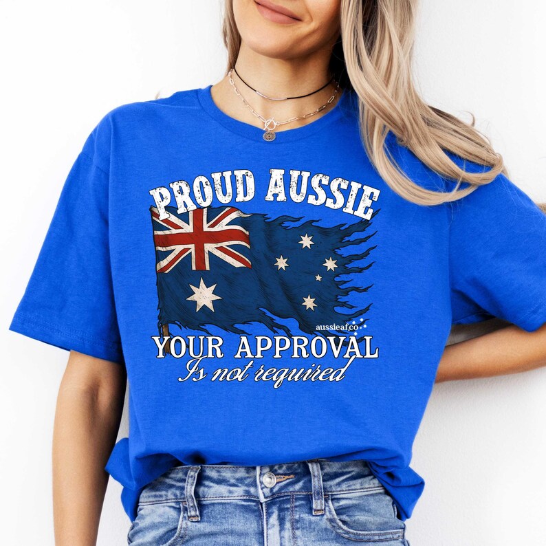 Proud to Be Aussie Tattered Australian Flag Unisex FRONT Print Shirt ...