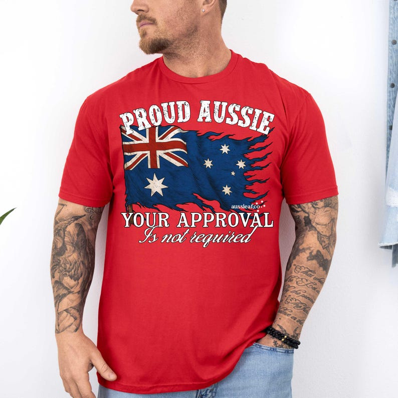 Proud to Be Aussie Tattered Australian Flag Unisex FRONT Print Shirt ...