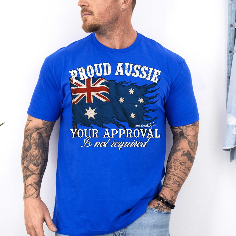 Proud to Be Aussie Tattered Australian Flag Unisex FRONT Print Shirt ...