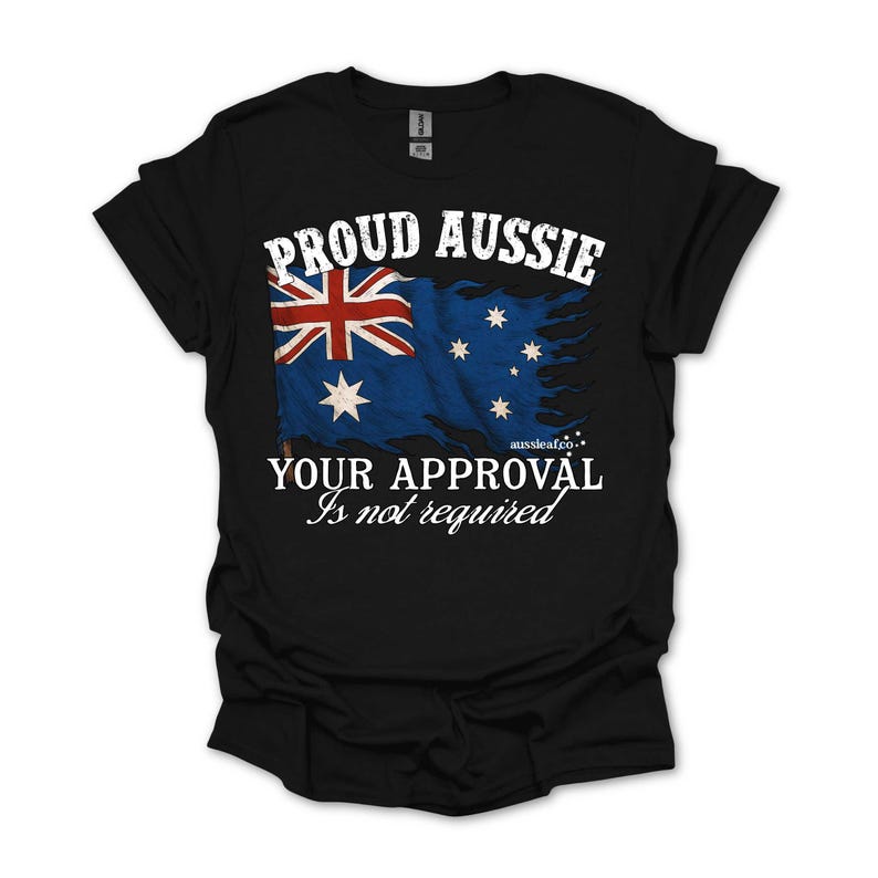 Proud to Be Aussie Tattered Australian Flag Unisex FRONT Print Shirt ...