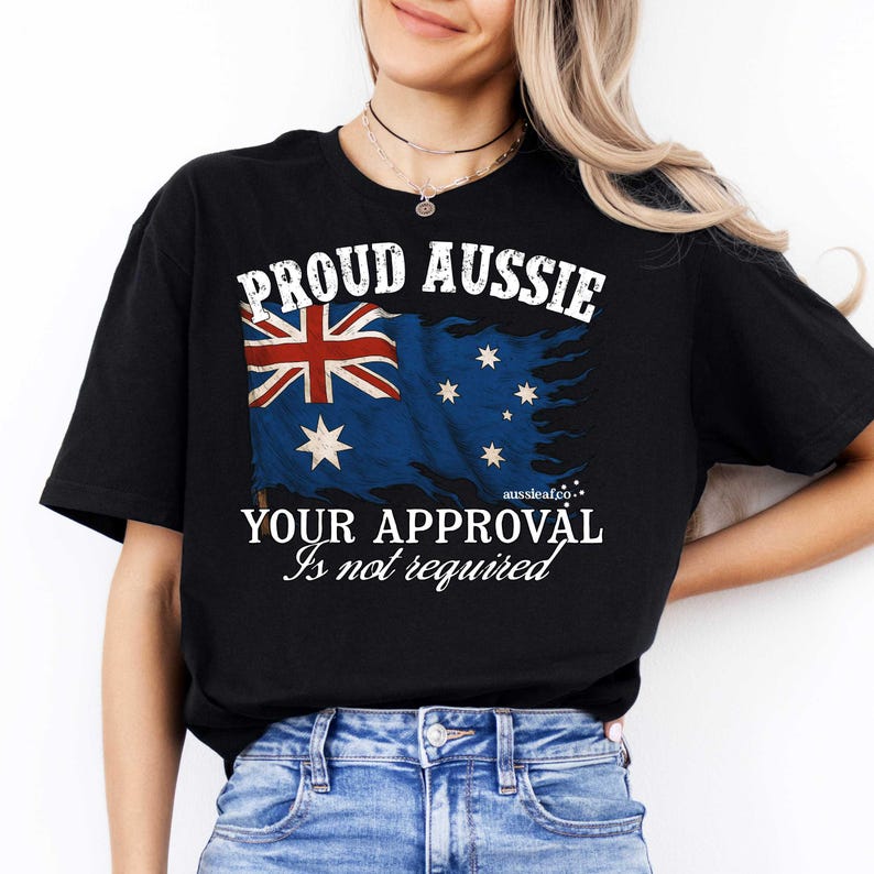 Proud to Be Aussie Tattered Australian Flag Unisex FRONT Print Shirt ...