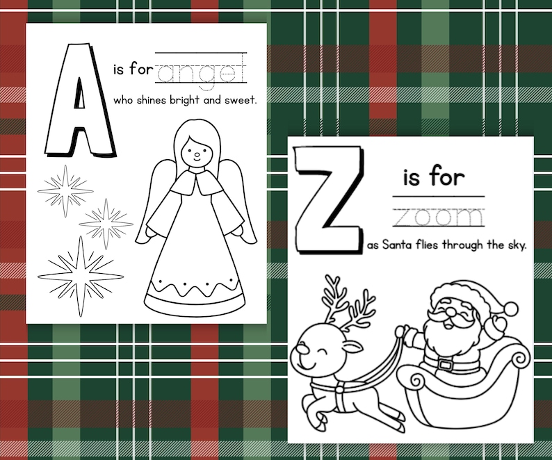 Christmas ABC Tracing Coloring Pages | Preschool Printable Workbook ...