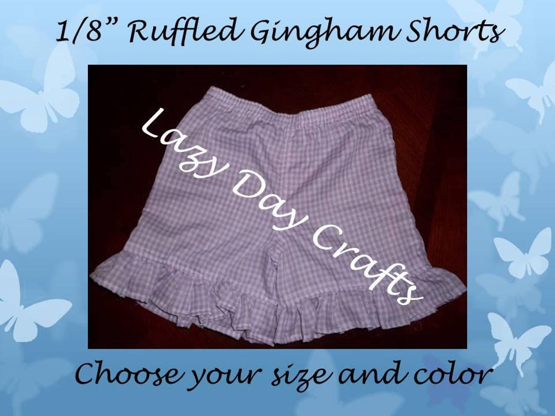 Girls Ruffled Gingham Check Shorts - Infant and Toddler Girls Size ...