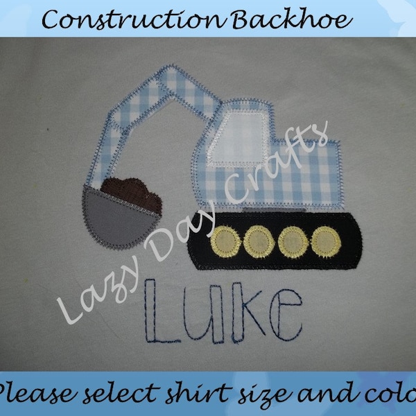 Backhoe Applique - Etsy