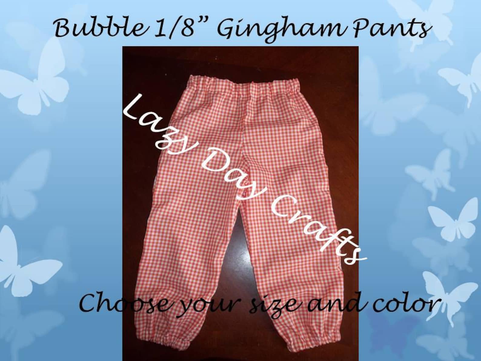 Bubbled 1/8" Lightweight Gingham Check Pants - Toddler Sizes Newborn to ...