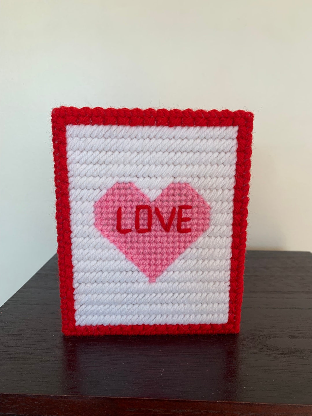 Multi-colored Candy Heart Valentine's Day Plastic Canvas Tissue Box ...