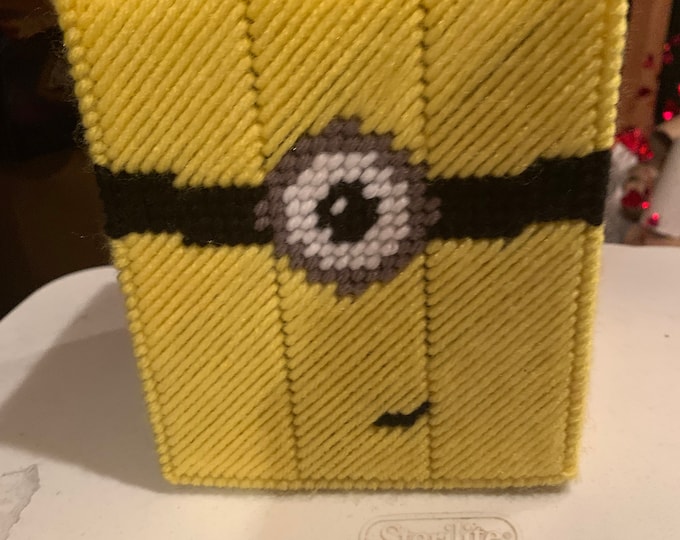 Minion Inspired Tissue Box Pastic Canvas Pattern Cover - Etsy