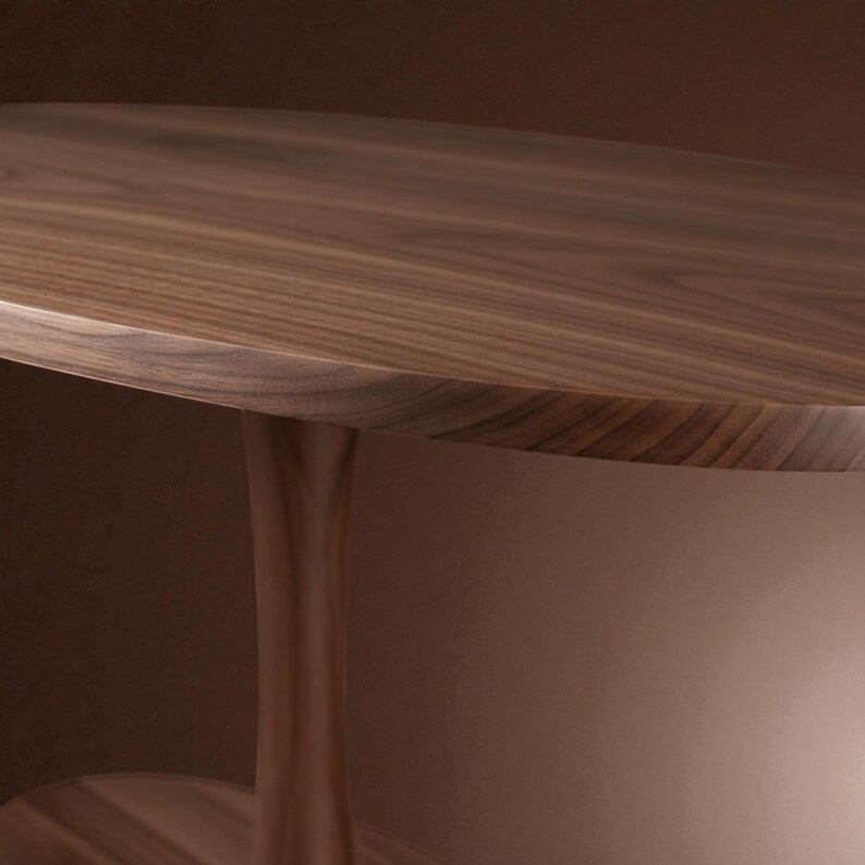 Ellipse Edge Wood Dining Table, Modern Rustic Farmhouse, Handmade - Etsy