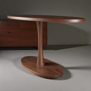 Ellipse Edge Wood Dining Table, Modern Rustic Farmhouse, Handmade - Etsy