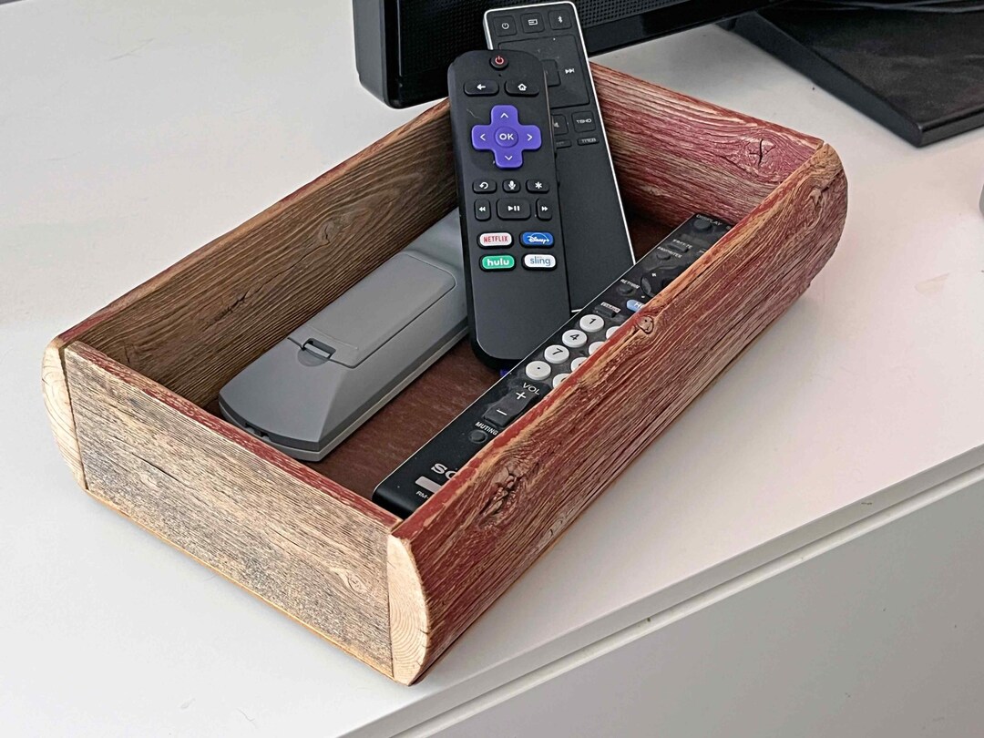 Barn Red Wood Box Tray Organizer: Rustic Repurposed Key Holder - Etsy