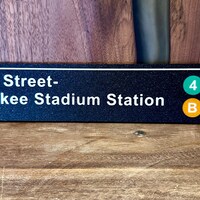 NYC Subway Yankee Stadium Sign Plaque Aluminum Metal 8"x12" - Etsy