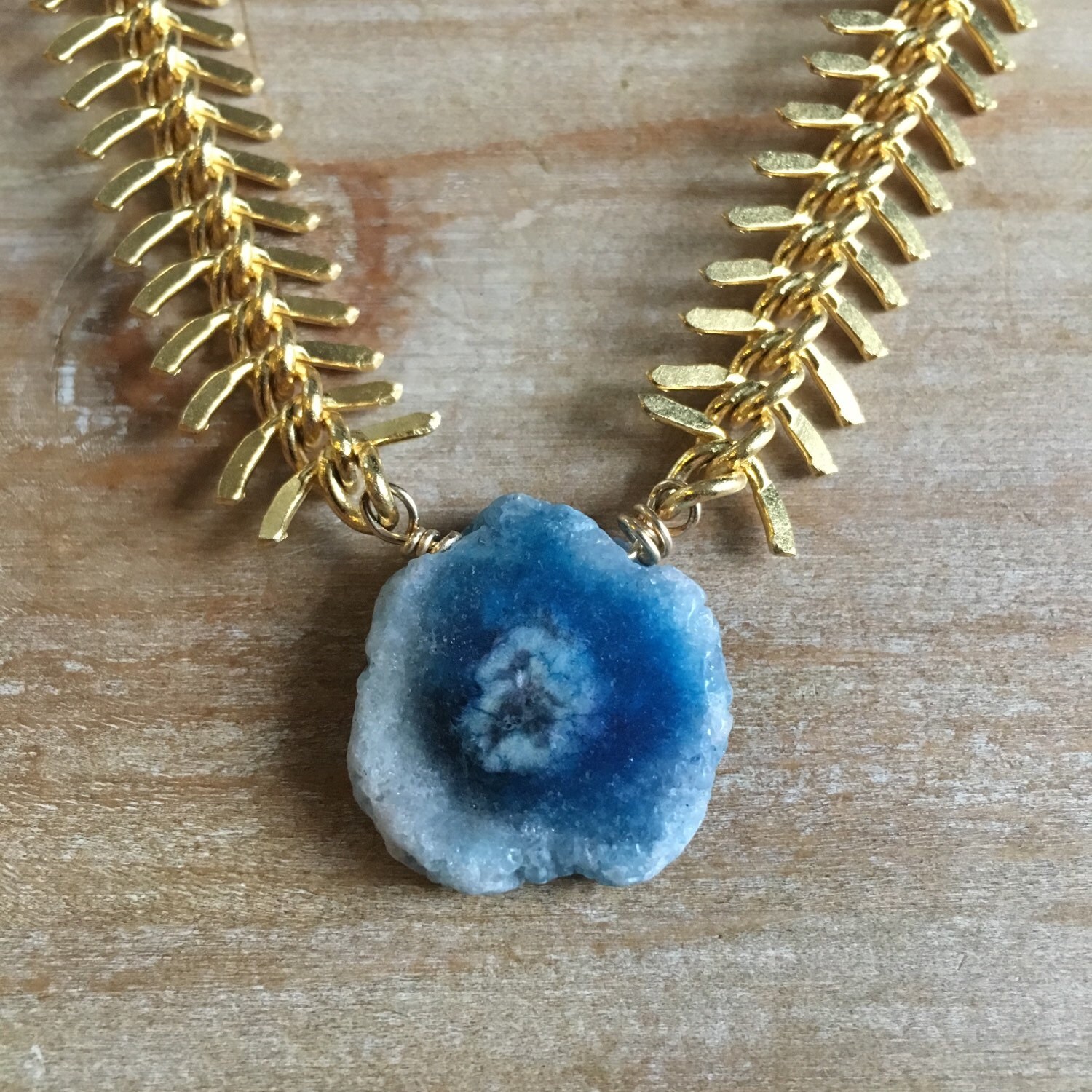 Gold Fishbone Chain Statement Necklace - Etsy New Zealand