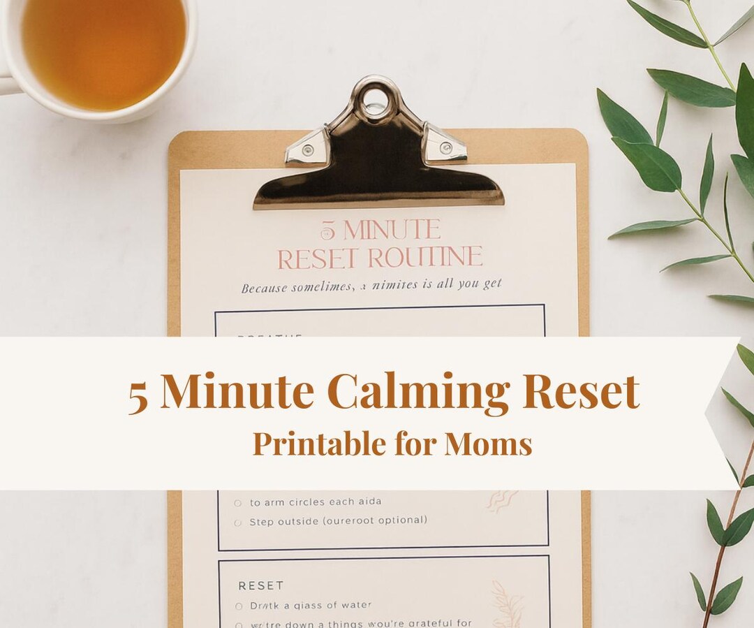 5-minute Reset Routine Printable for Moms (PDF) - Etsy Australia