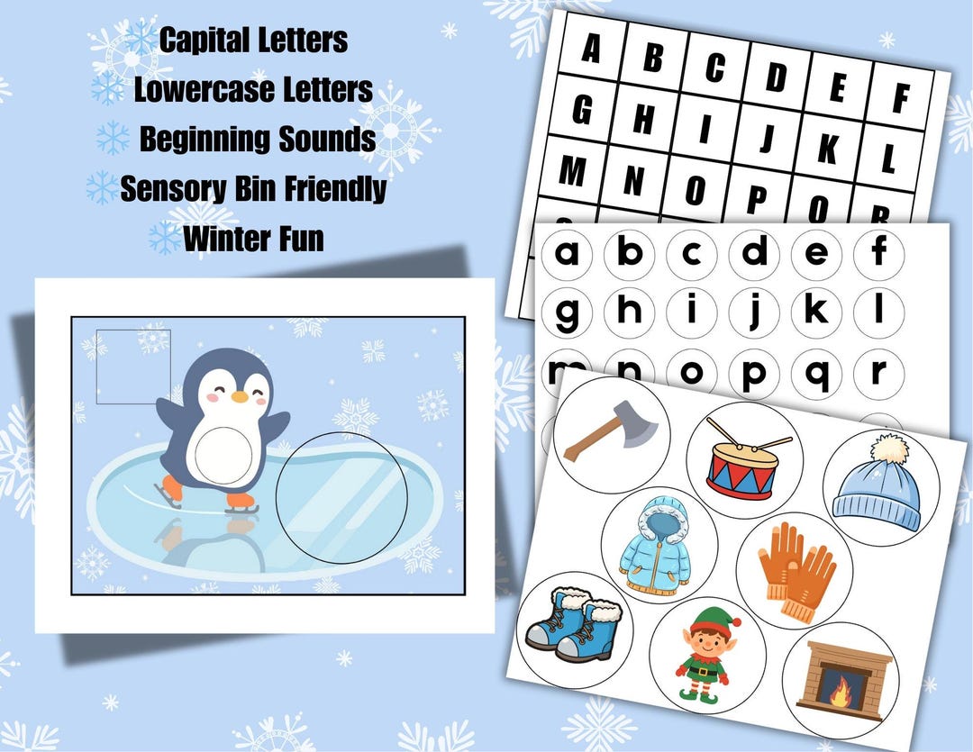 Playful Penguin Practices Phonics| Winter Capital, Lowercase, Beginning ...