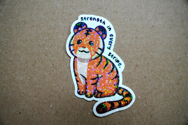 Kawaii Chibi Tiger Sticker | Motivational Sticker for Mental Health | 2 ...