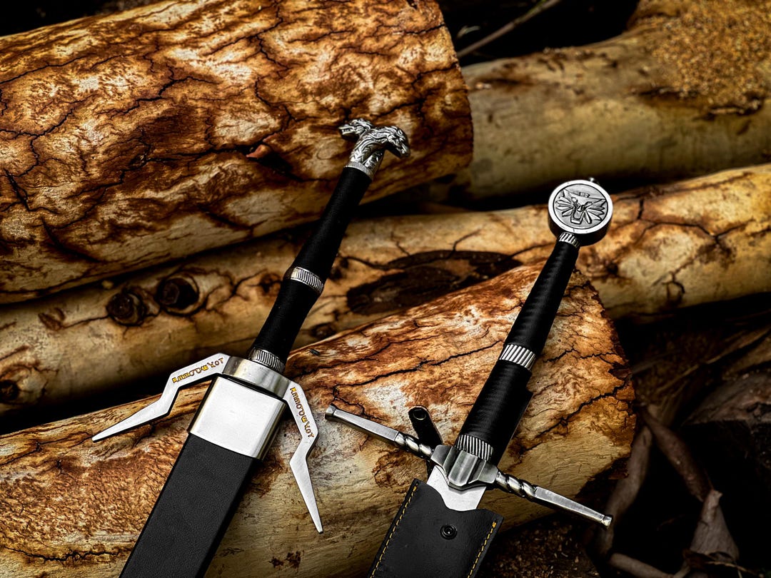 Hand-forged Witcher Sword: Geralt of Rivia Feline Steel & Silver ...
