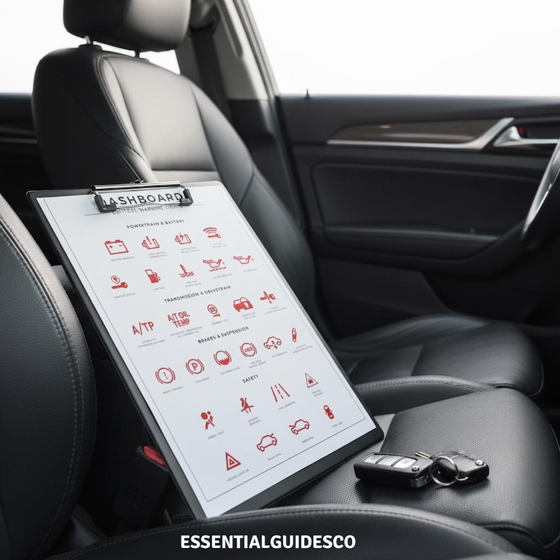 Critical Car Dashboard Warning Lights Guide Printable | Red Emergency ...