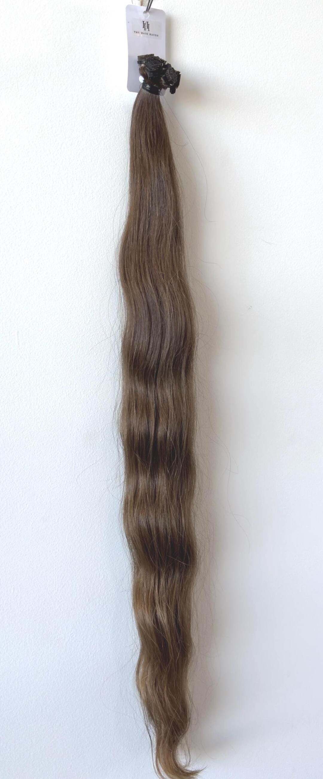 24in Virgin Russian Wavy Hair Extensions | Keratin Flat Tip Extension ...