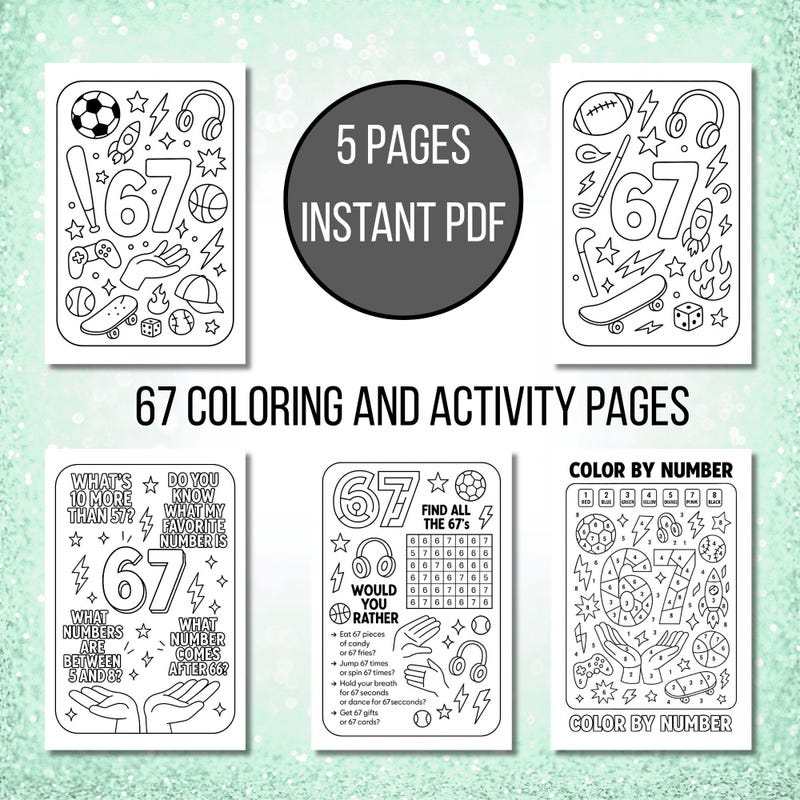 Number 67 Necklace - Etsy