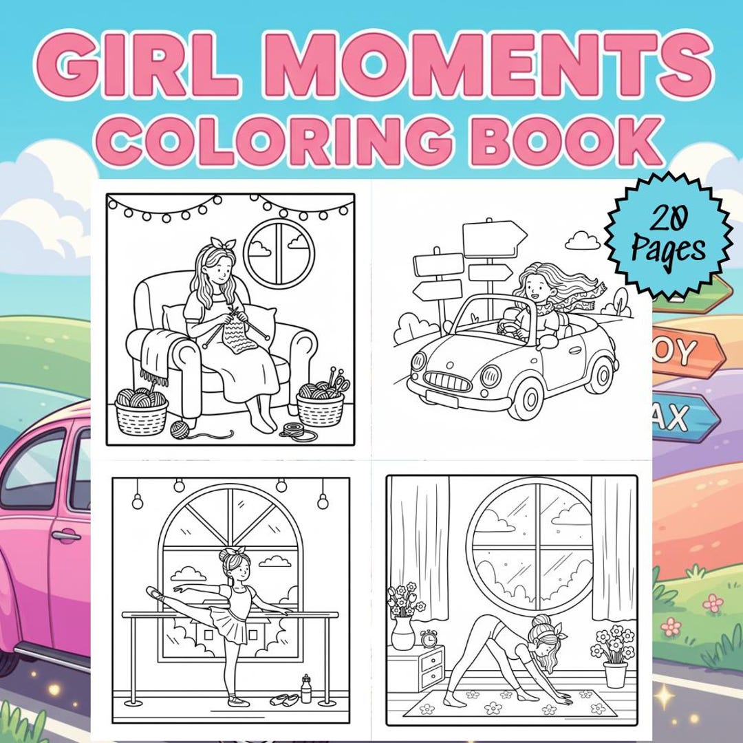 Cozy Girl Moments Coloring Book: 20 Relaxation Pages (PDF & PNG) - Etsy