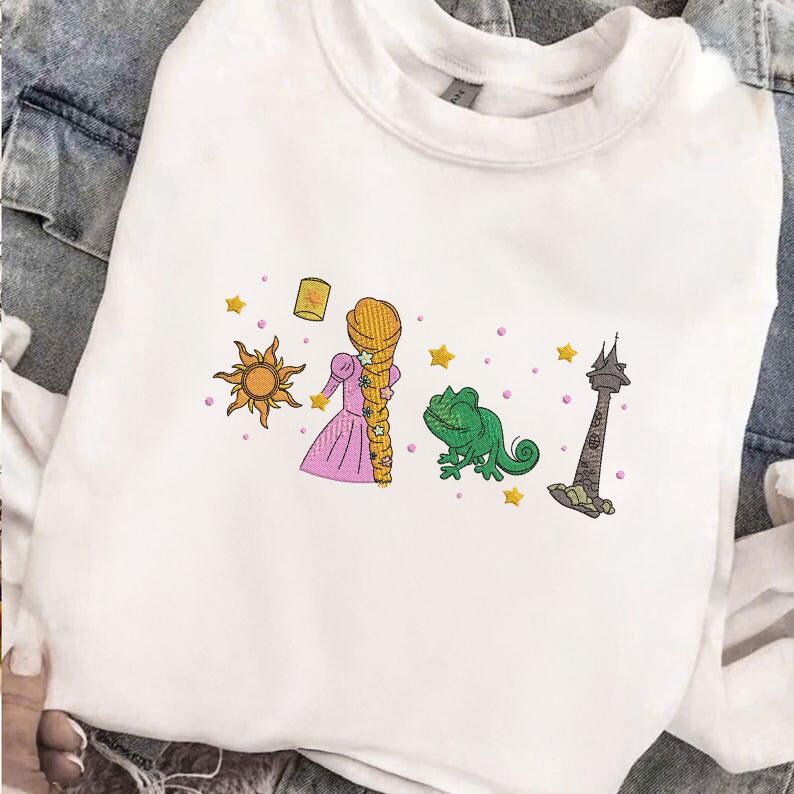 Tangled Rapunzel Pascal Machine Embroidery File, Disney Girls Trip ...