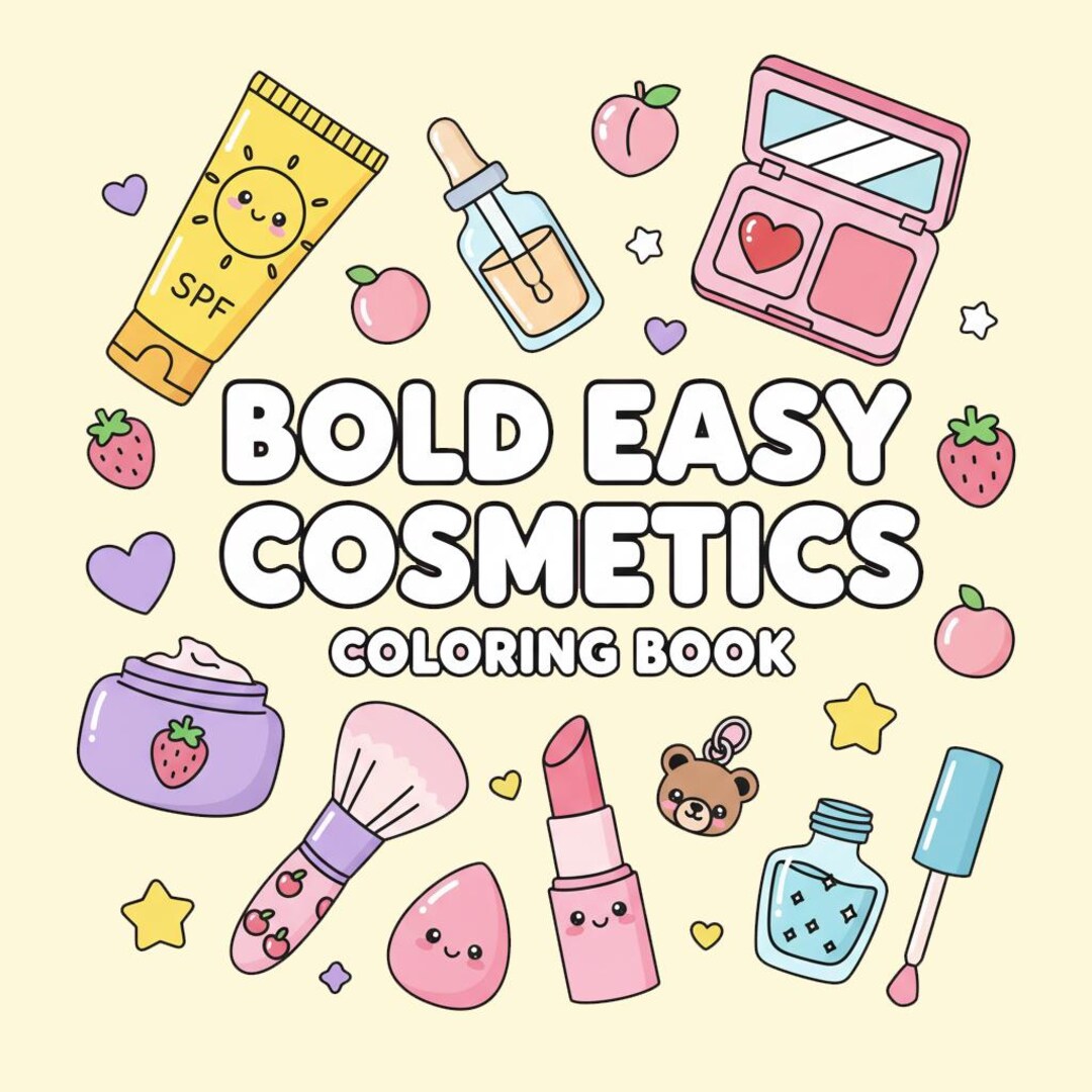 100+ Easy Cosmetic Coloring Pages Printable, Simple Bold Coloring Book ...