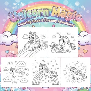Unicorn Magic Book for Kids, Coloring Pages (digital Download) - Etsy